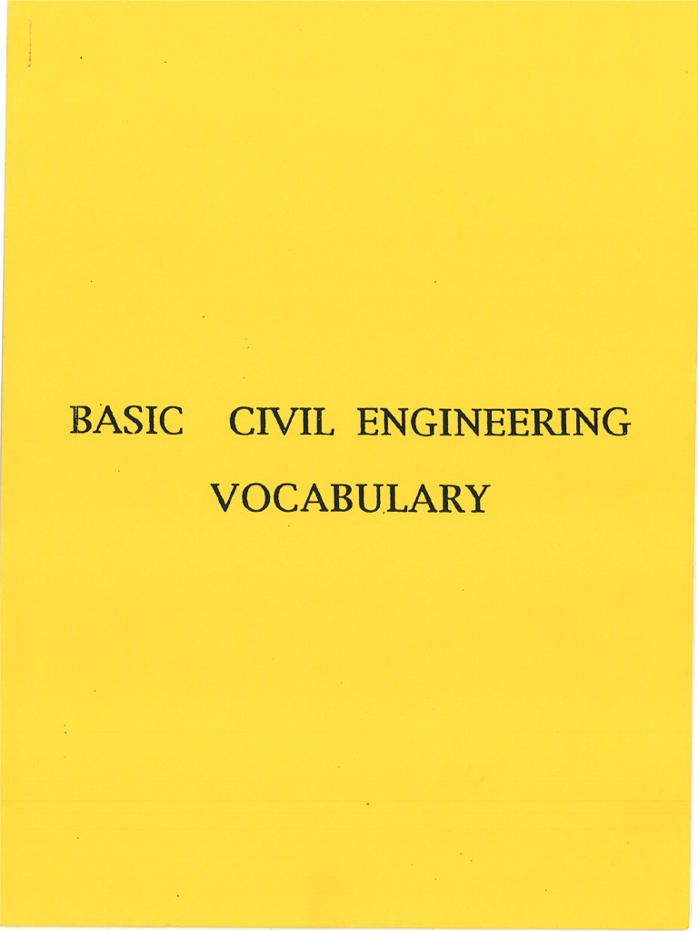 Basic Civil Engineering Vocabulary | PDF