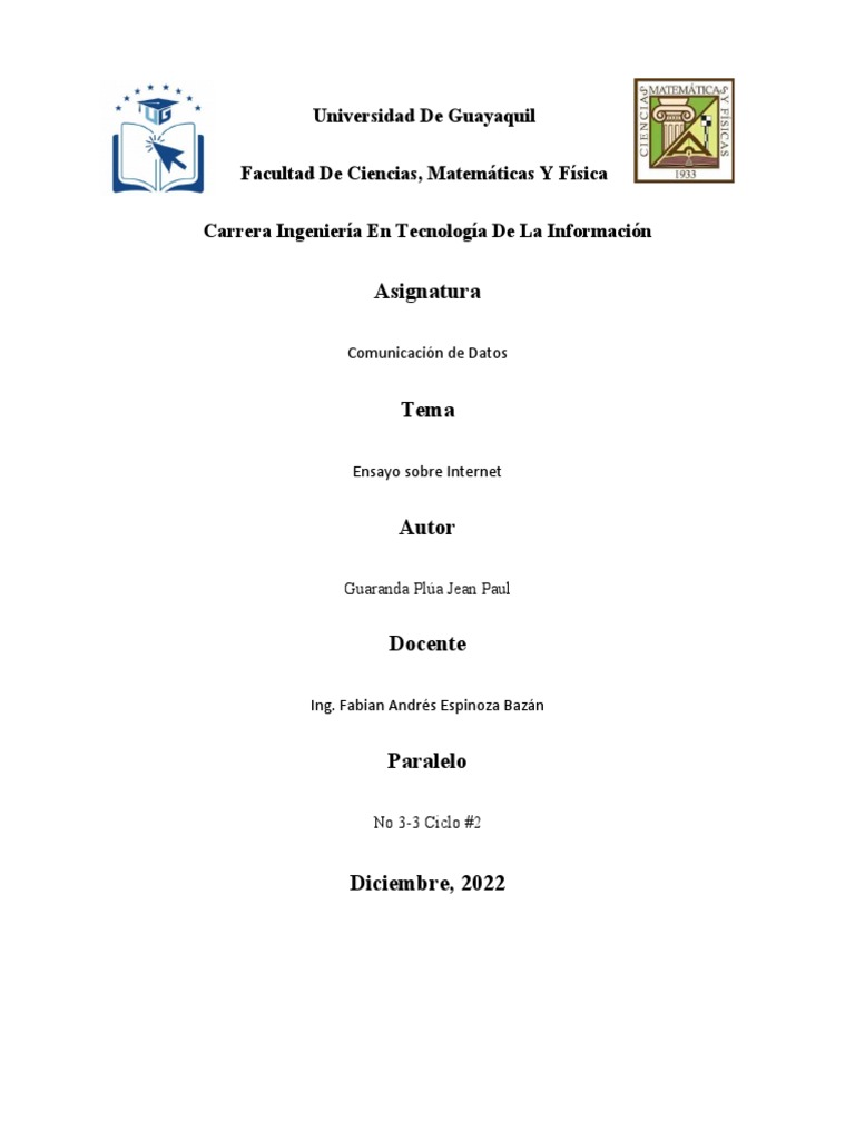 Tarea 1-1P - Ensayo Sobre Internet | PDF | Internet | Red mundial