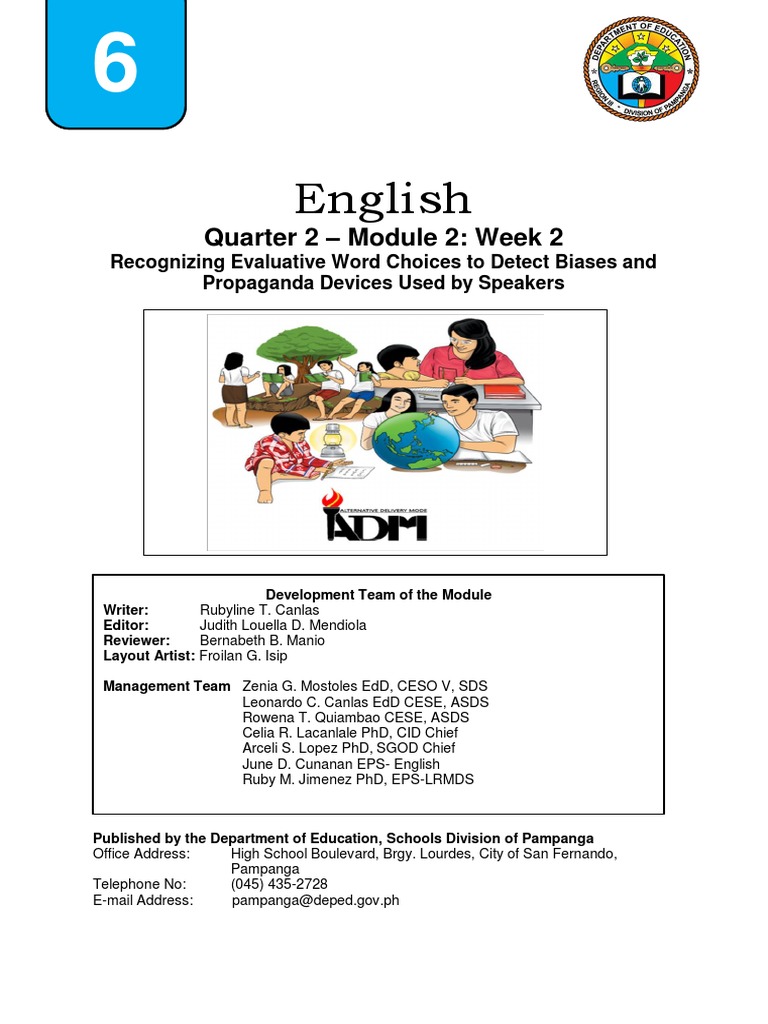 Eng6 - Q2 Module 2 - Week2 DETECTING BIASES AND PROPAGANDA DEVICES ... Eng6 - Q2 Module 2 - Week2 DETECTING BIASES AND PROPAGANDA DEVICES ...