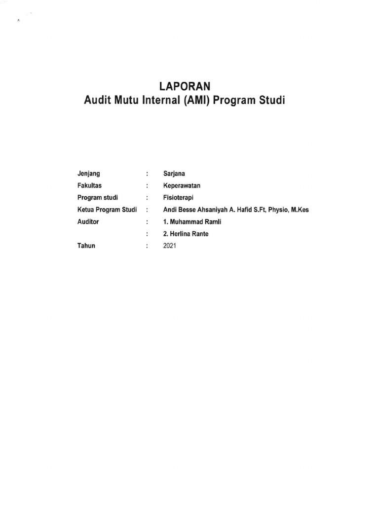 (RKP) 1533 Rapat Tinjauan Manajemen (RTM) Hasil Ami (Lamp. LP Ami s1 Fisioterapi) | PDF