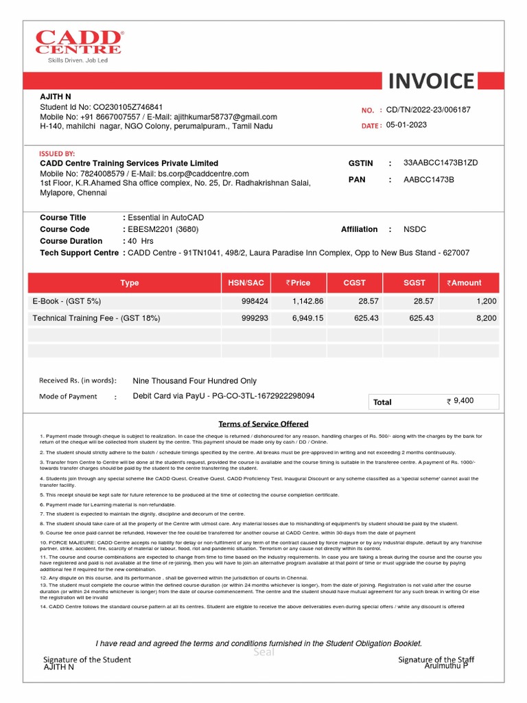 Invoice 21739 006187 | PDF | Cheque | Payments