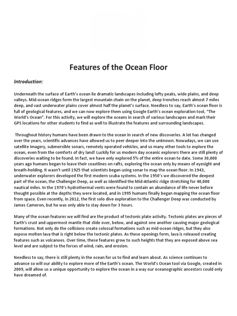 OCean FLoor MErged | PDF | Seabed | Plate Tectonics