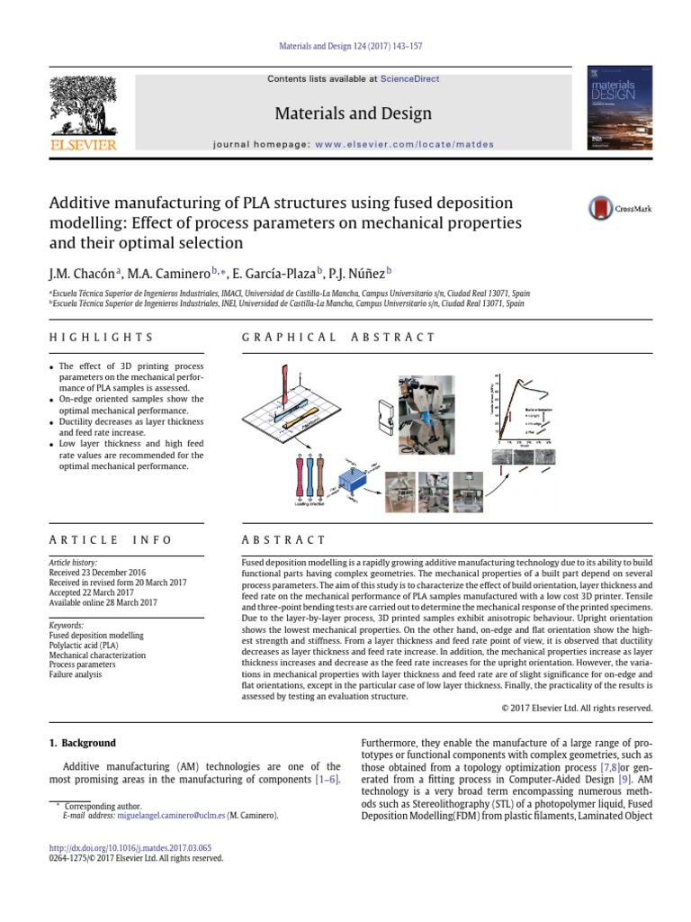 Additive Manufacturing of PLA Structures Using Fused Deposition | PDF | Deformation (Engineering ...