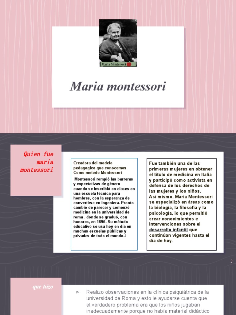 Vida y legado de Maria Montessori | PDF