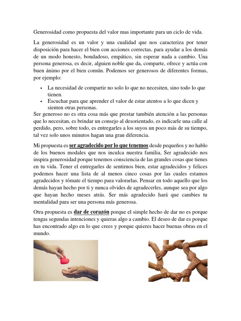 La importancia de la generosidad y la gratitud para desarrollar un ...