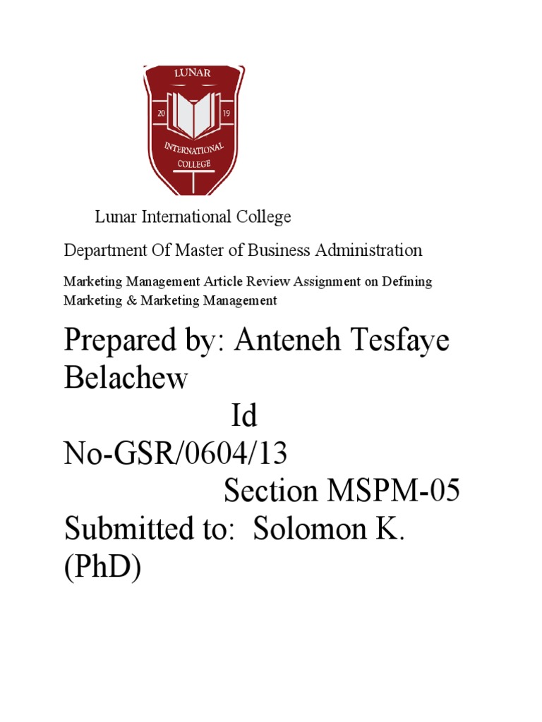 Lunar International College | PDF | Marketing | Sales