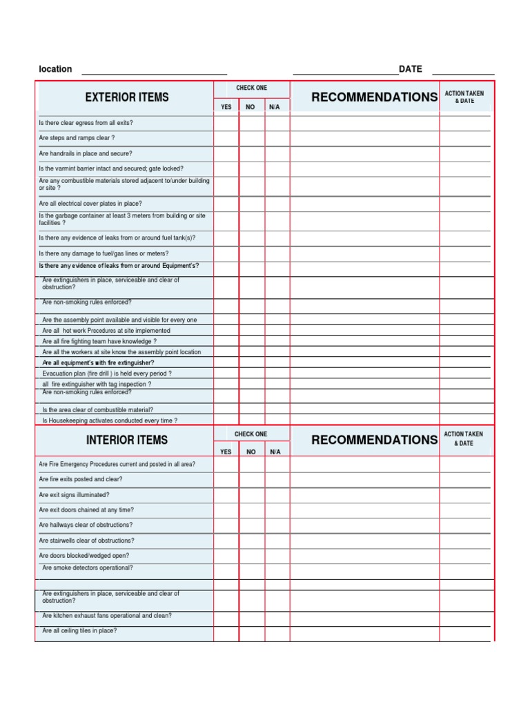 Checklist - Fire Prevention | PDF | Fires | Combustion