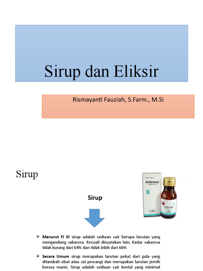 Sirup Dan Eliksir | PDF
