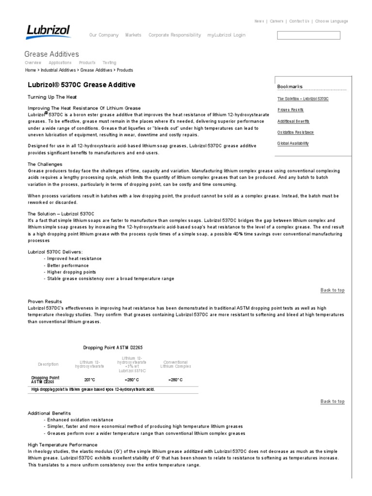 Lubrizol® 5370C Grease Additive - Grease Additives - The Lubrizol ...