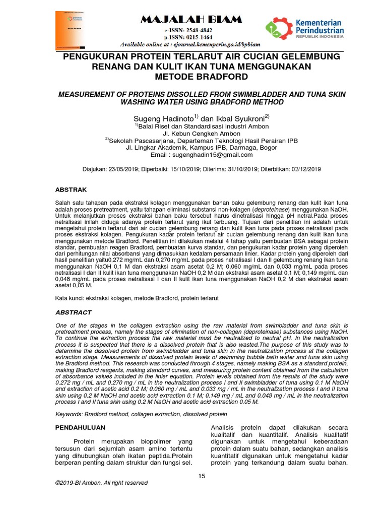 Uji Protein Metode Bradford | PDF