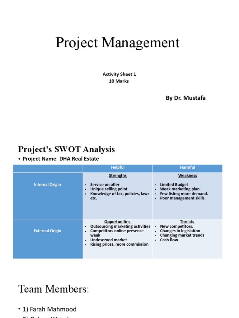 SWOT Analysis On DHA Real Estate | PDF | Finance & Money Management | Law