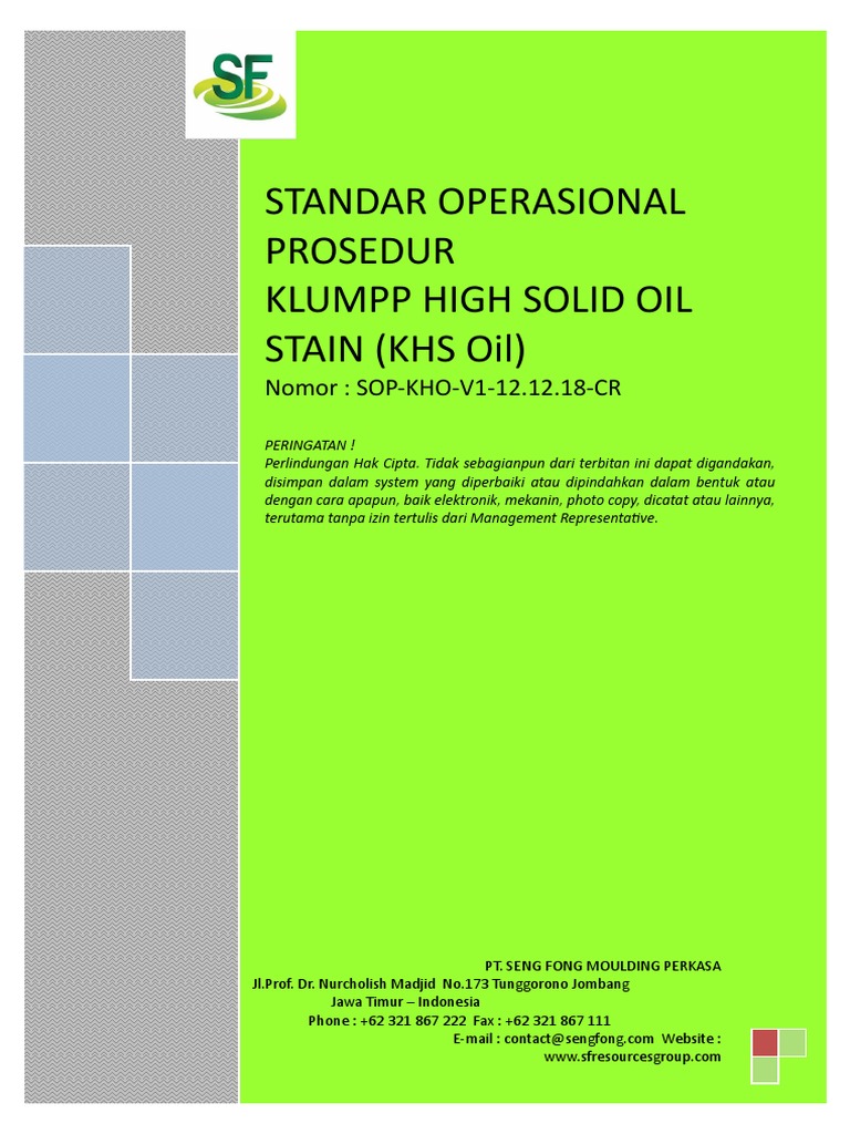 SOP Klumpp High Solid Oil Stain (Versi 1) | PDF