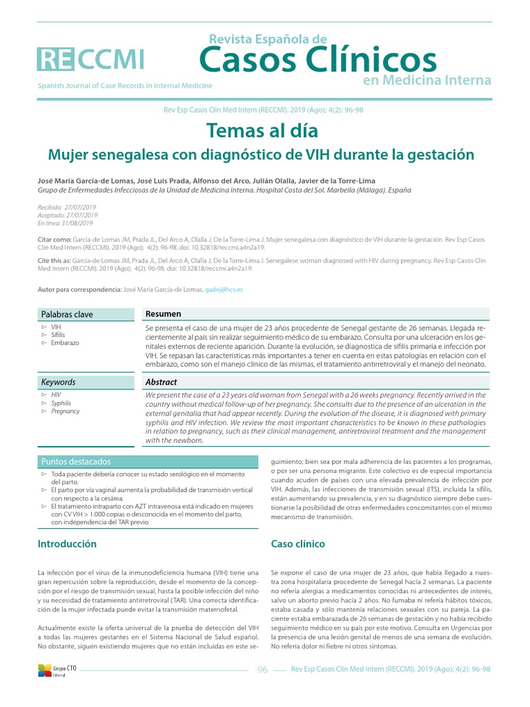 Caso 18 RECCMI N 2 Agosto 2019 | PDF | VIH | Manejo del VIH / SIDA