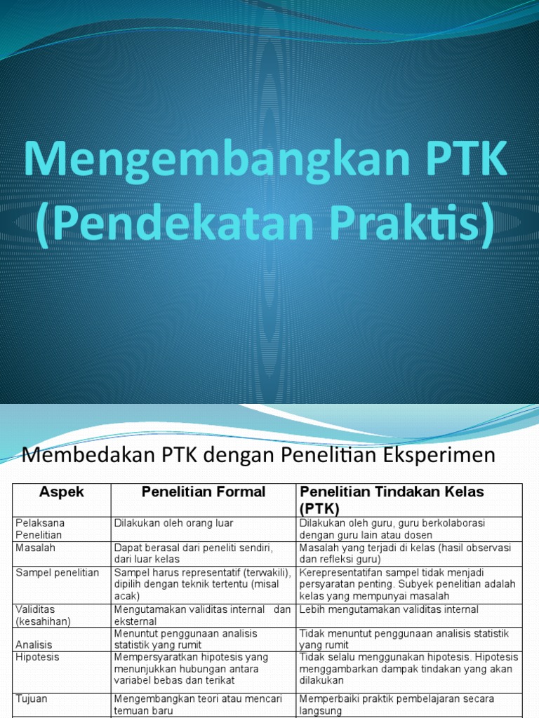 Mengembangkan PTK (Pendekatan Praktis) | PDF