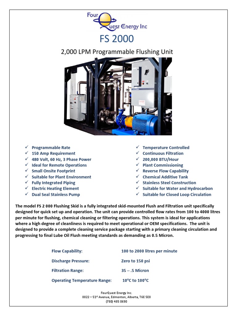 2000 LPM Programmable Flushing Unit | PDF