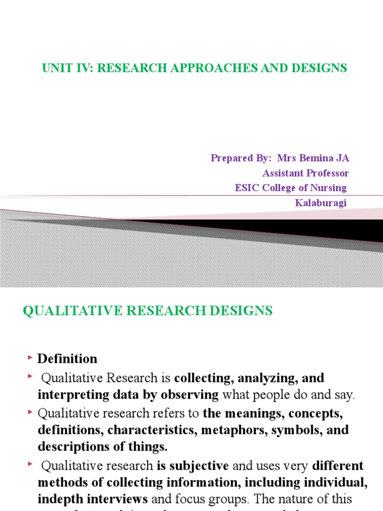 Unit 4 Qualitative Research | PDF | Qualitative Research | Ethnography