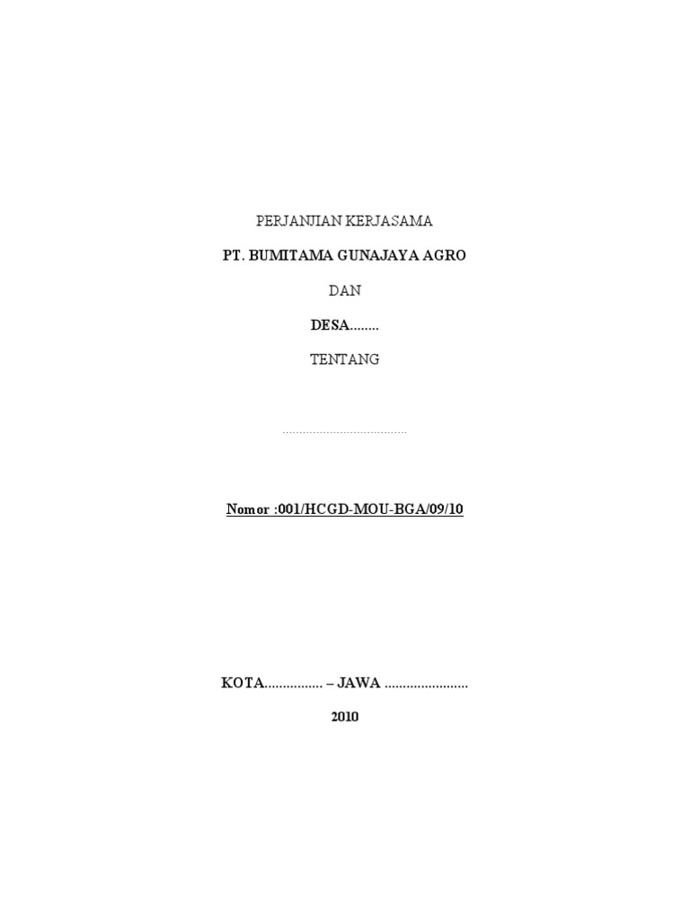 Perjanjian CSR PT Bumitama dan Desa | PDF