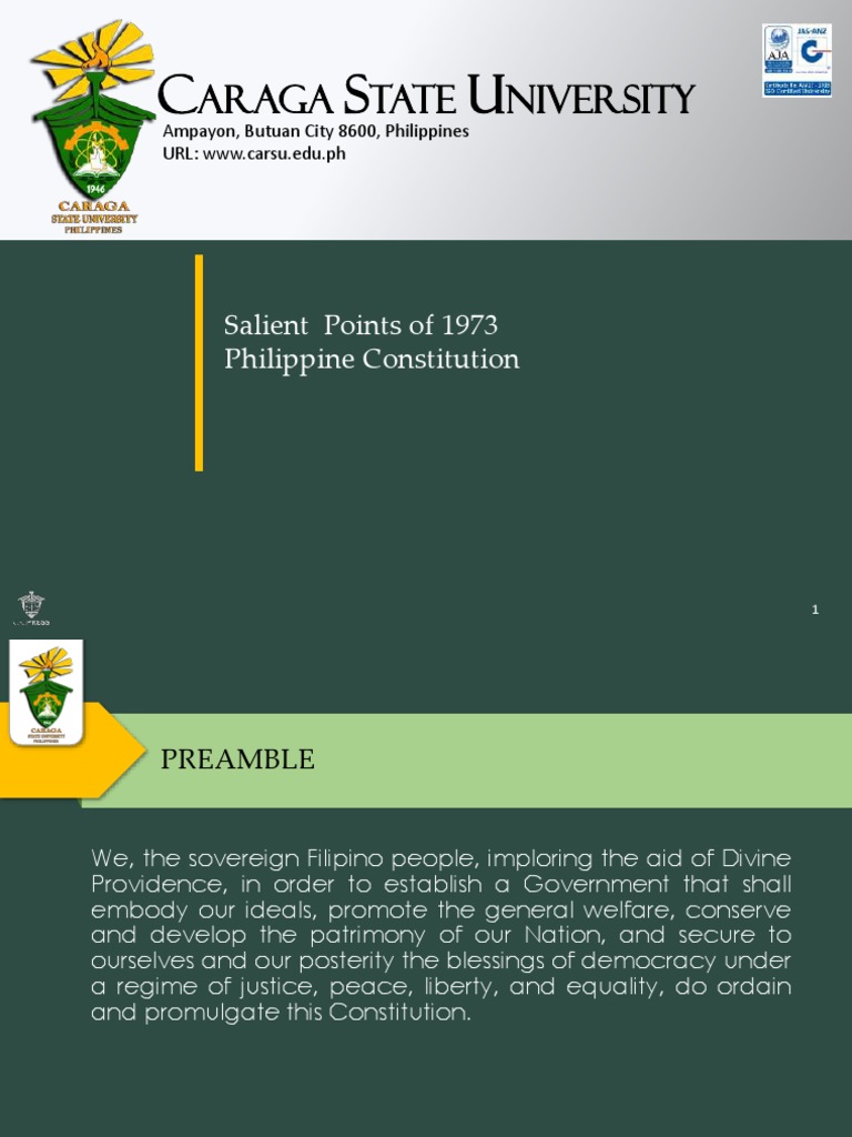 Salient Points of The 1973 Constitution | PDF | Legal Documents ...