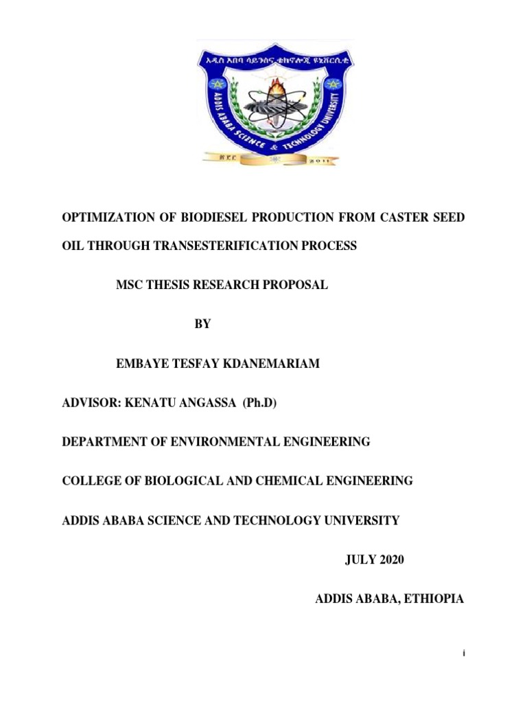 Optimization Of Biodiesel Production From Caster Seed Oil Through Pdf Biodiesel Diesel Fuel