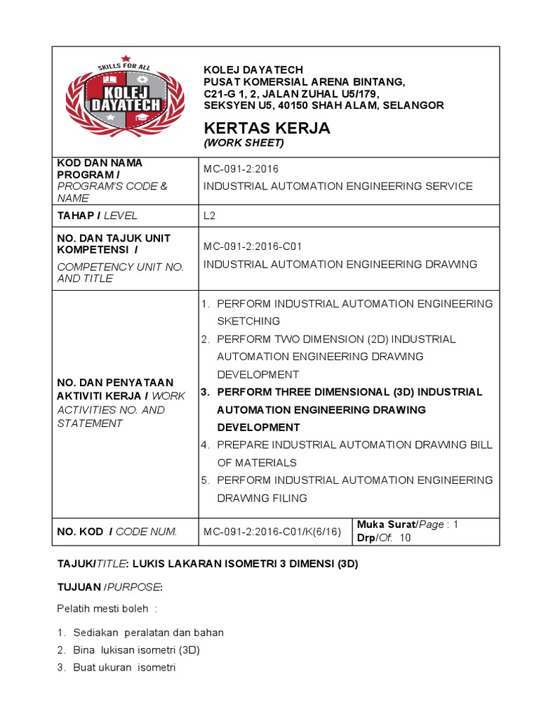 Kertas Kerja: Program'S Code & Name | PDF