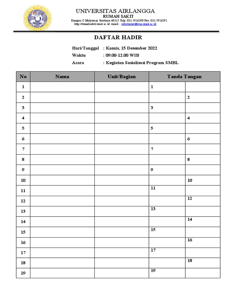 Daftar Hadir Rapat | PDF