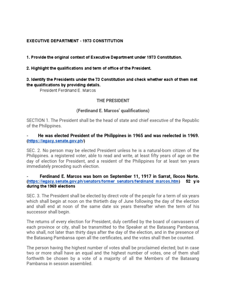 1973 Constitution | PDF | Oath Of Office | Pardon