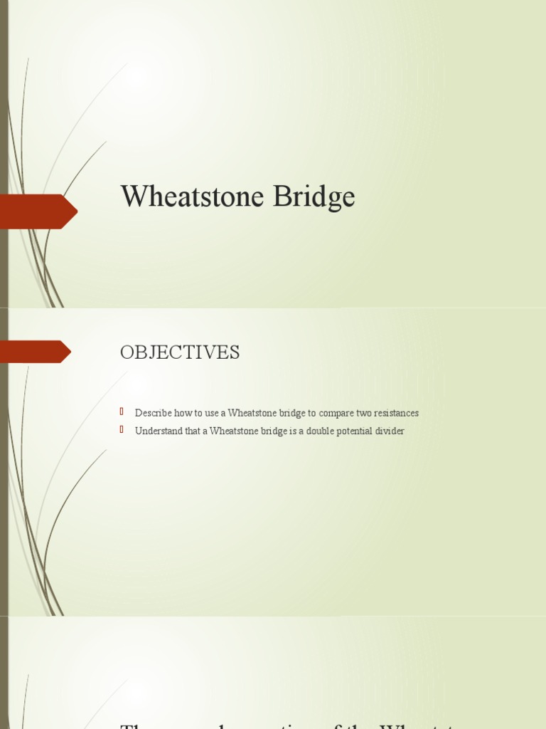 Wheatstone Bridge Notes | PDF | Teaching Methods & Materials | Science ...