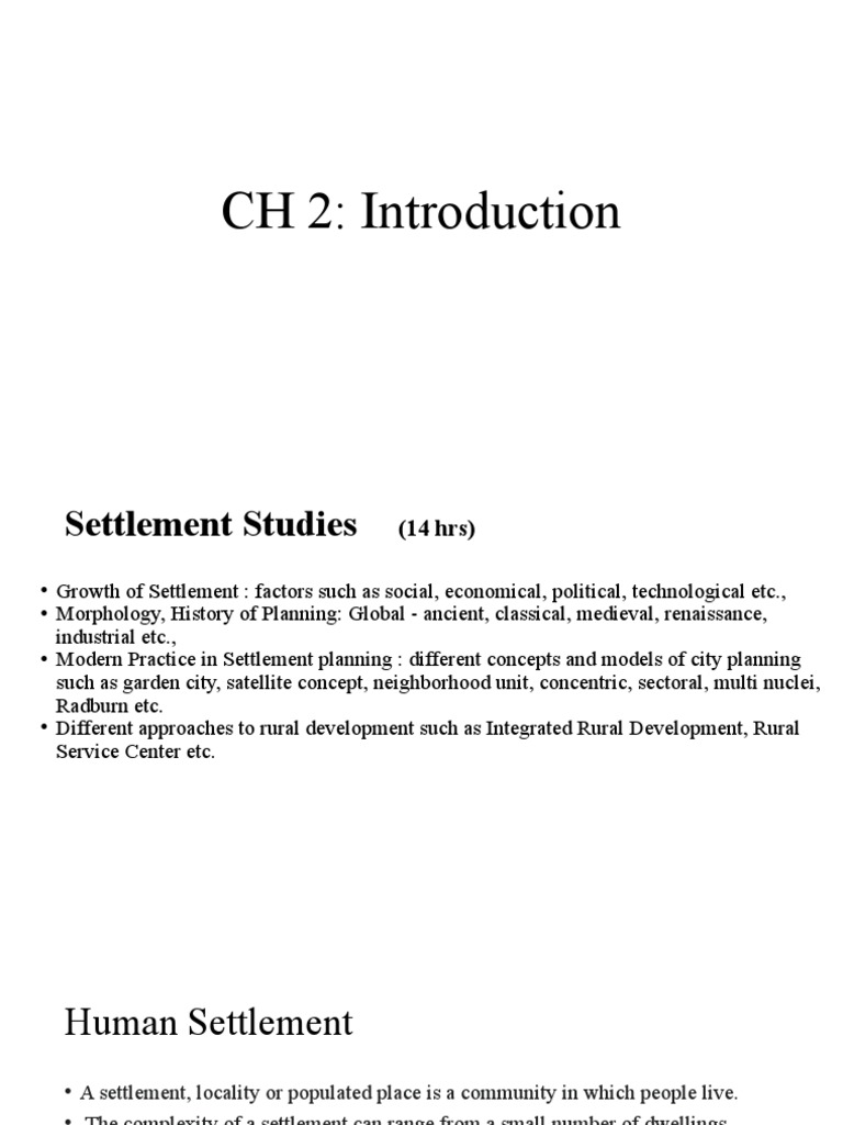 CH 2 - Settlement Studies | PDF | City | Mesopotamia