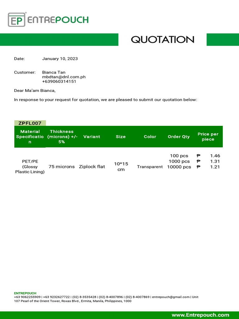 Entrepouch - Bianca Tan | PDF