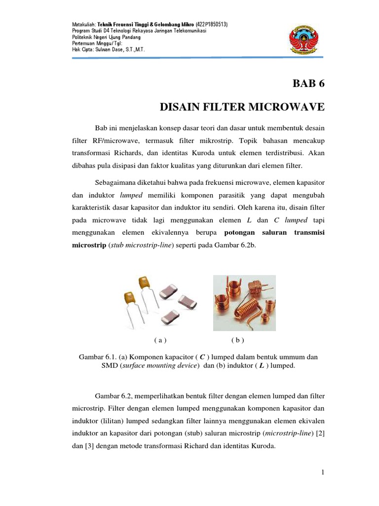 Desain Filter Gelombang Mikro | PDF