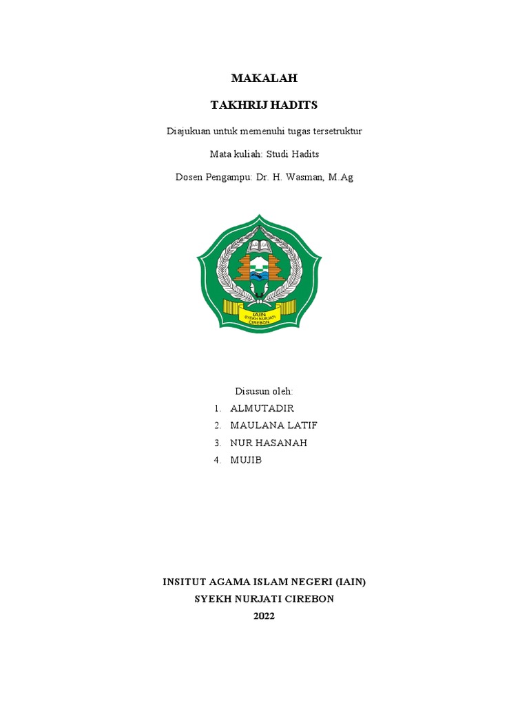 Pengertian dan Tujuan Takhrij Hadis | PDF