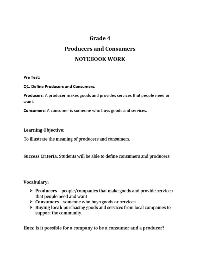 Understanding Producers and Consumers | PDF | Supermarket