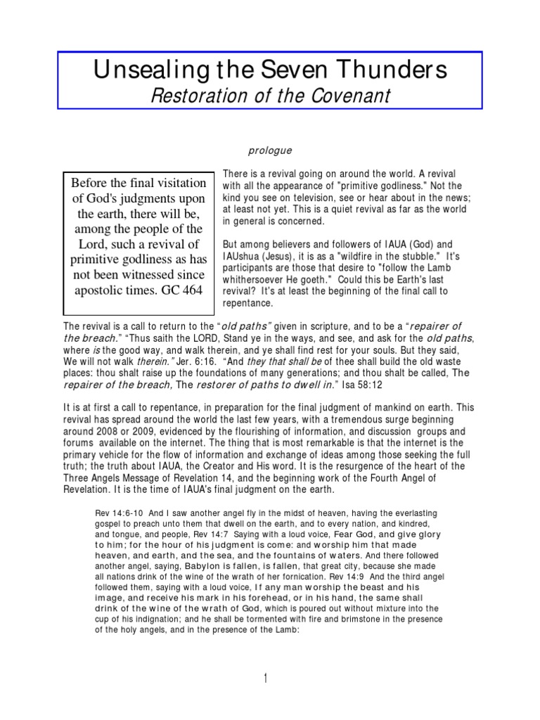 Seven Thunders: A Call to Revival | PDF | Ten Commandments | Book Of Exodus