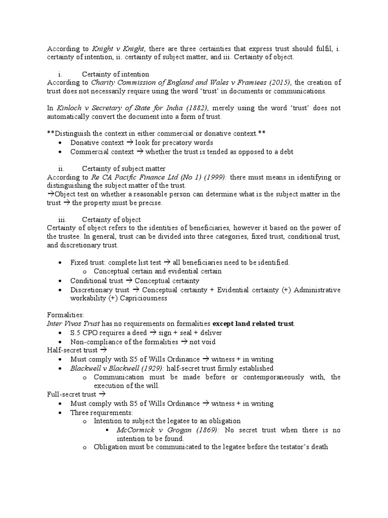 According To Knight V Knight | PDF | Trust Law | Inheritance