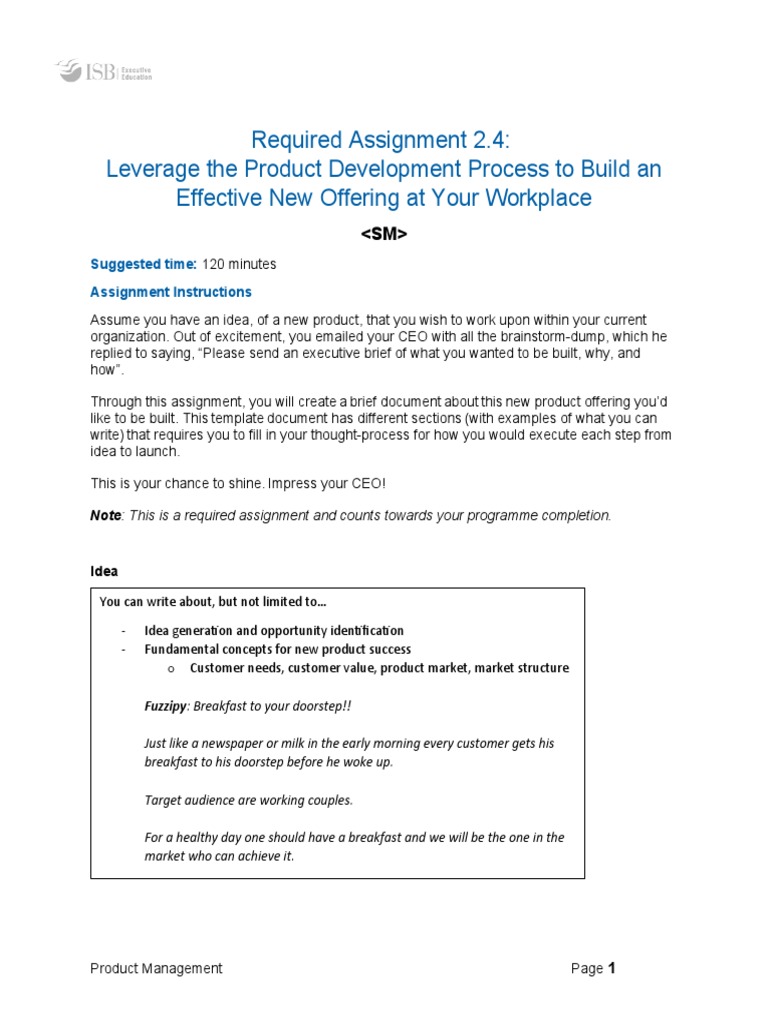 ISB - PM - Week 2 - Required Assignment 2.4 - Template | PDF | Target ...