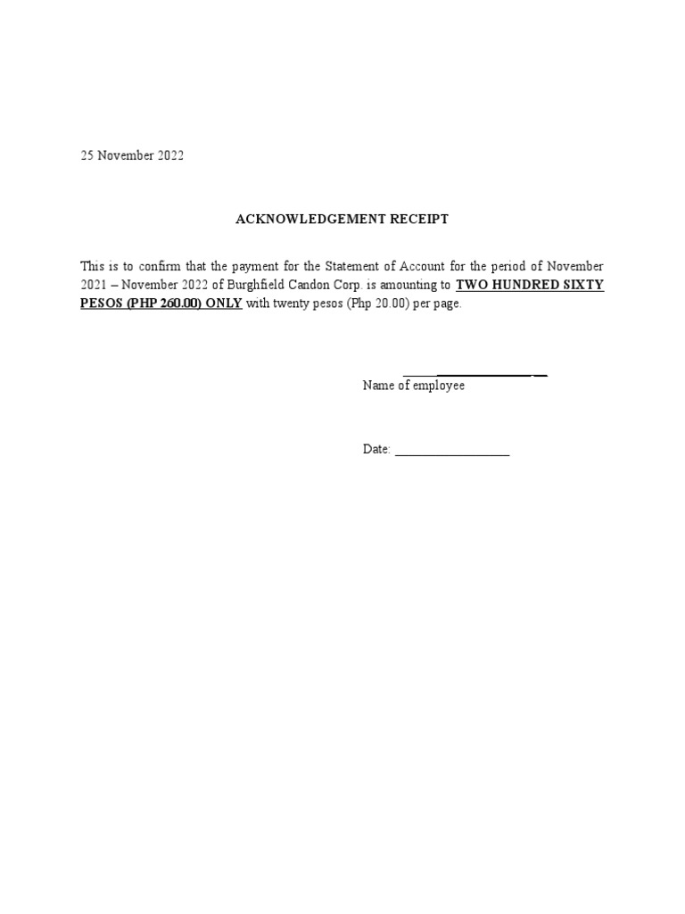 Acknowledgment Receipt | PDF