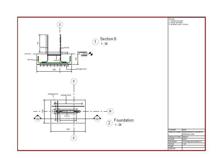 Footing Detailing F3 Plan | PDF | Building Technology | Building