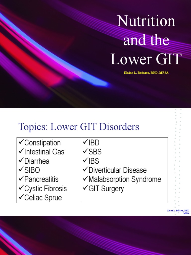 Nutrition & GIT Lower 2021 | PDF | Constipation | Inflammatory Bowel Disease