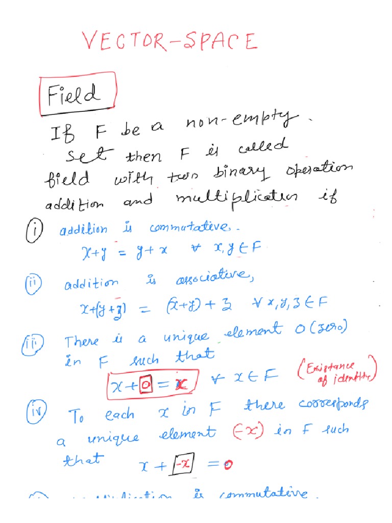 Vector Space Notes | PDF