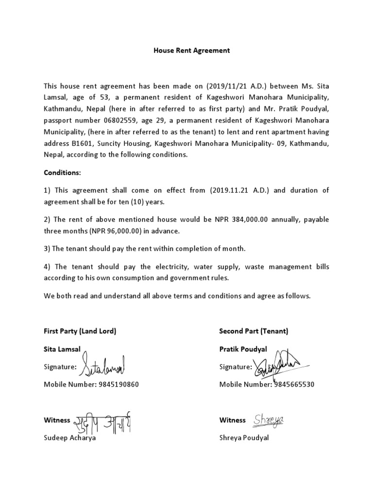 House Rent Agreement Template | PDF