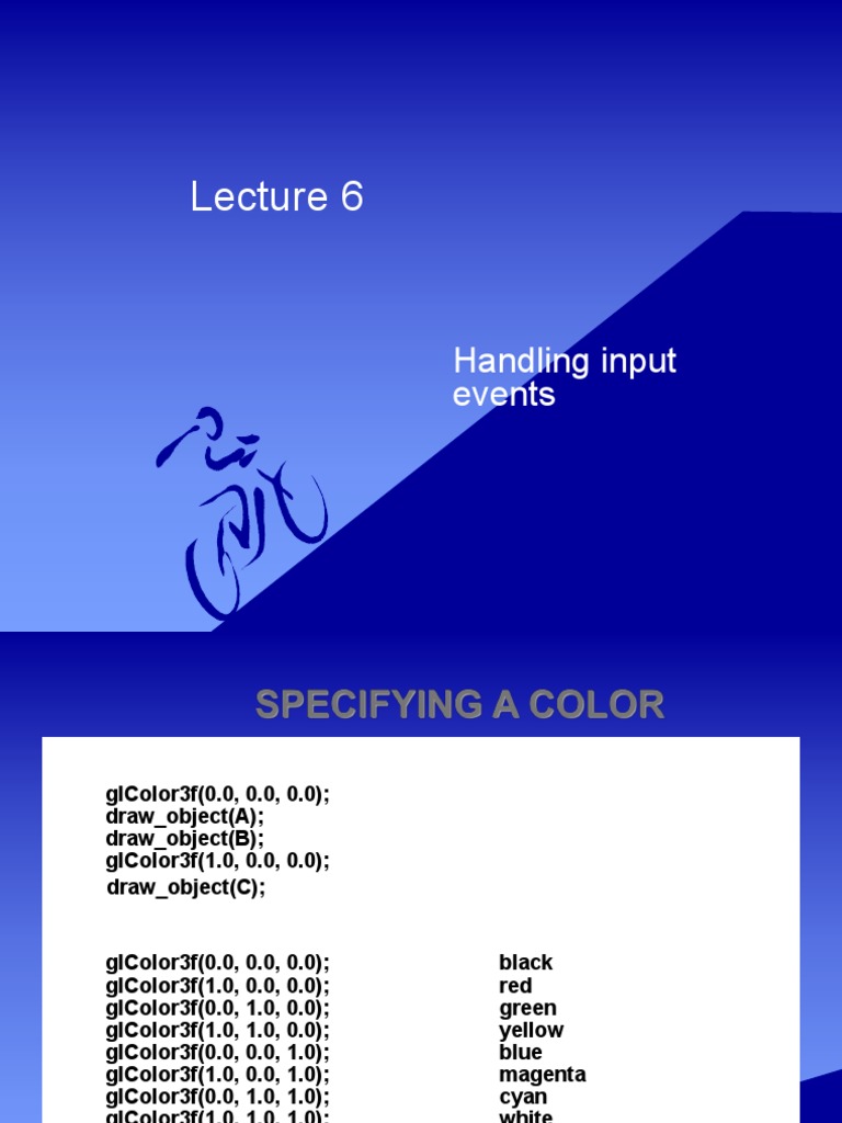 Lecture 6 Handling Input Events Download Free Pdf Callback Computer Programming Matrix