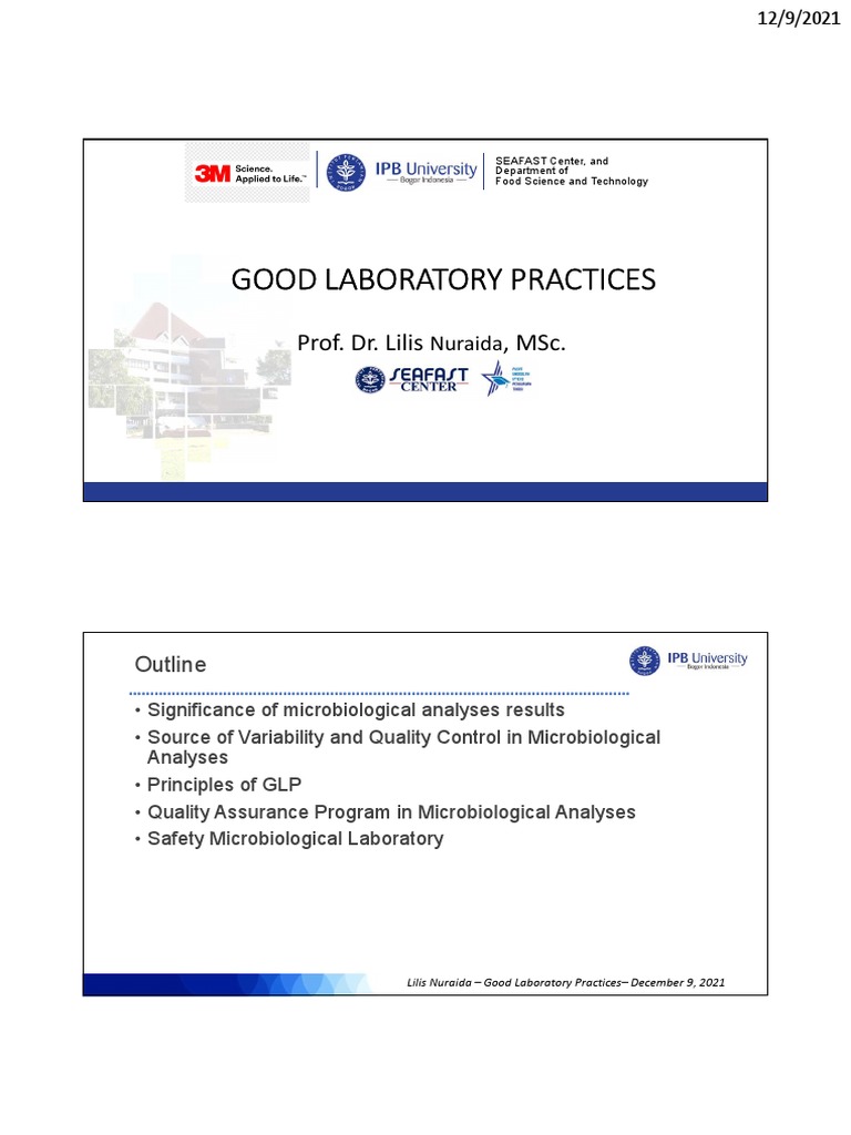 GLP in Microbiological Analysis | PDF | Verification And Validation ...