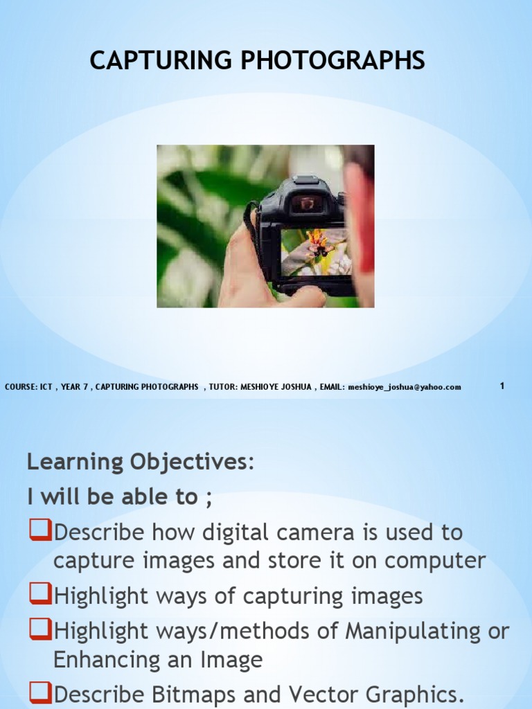 Capturing Photos Digitally | PDF | Image Scanner | Educational Technology