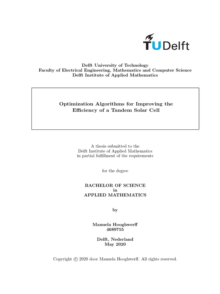 Bachelor Project | PDF | Mathematical Optimization | Solar Cell