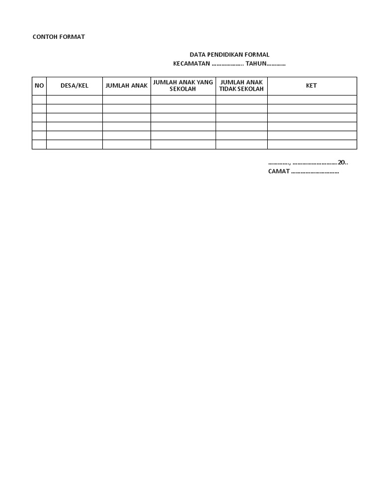 Contoh Format Data Pendidikan Formal | PDF