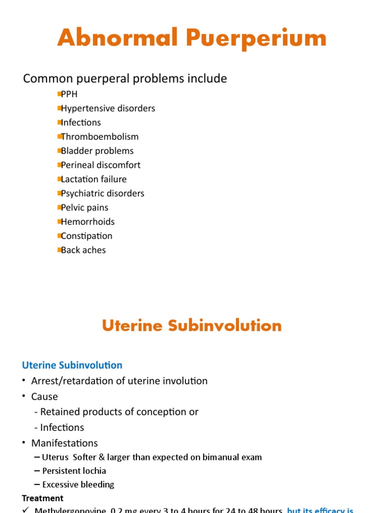 Presentation Abnormal Puerperium | Download Free PDF | Postpartum ...