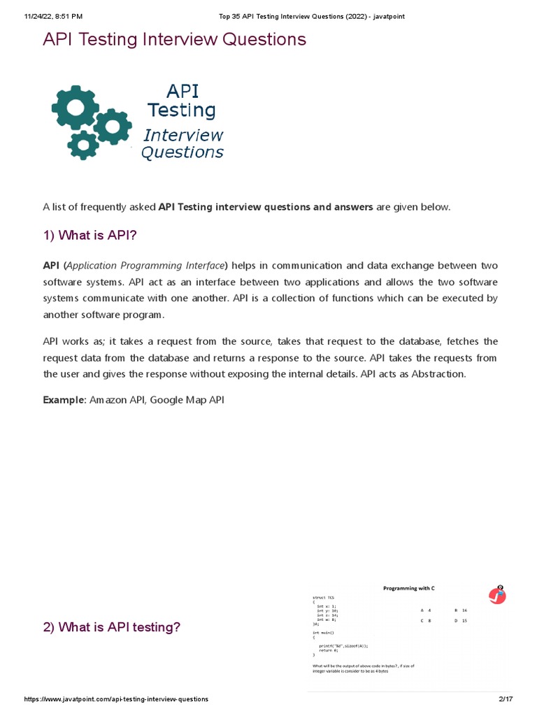 API Testing Interview Q&A Guide | PDF | Representational State Transfer ...