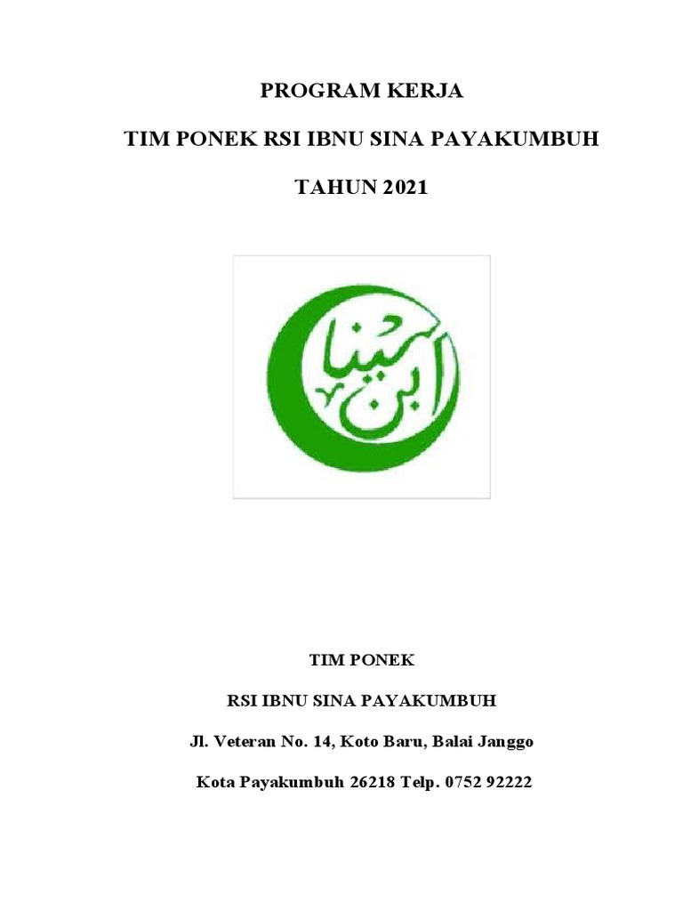 Program Kerja Ponek Rsi Ibnu Sina 2021 | PDF | Pengembangan Diri | Kesehatan Holistik