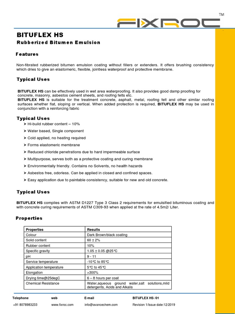 Bituflex HS | PDF | Asphalt | Concrete