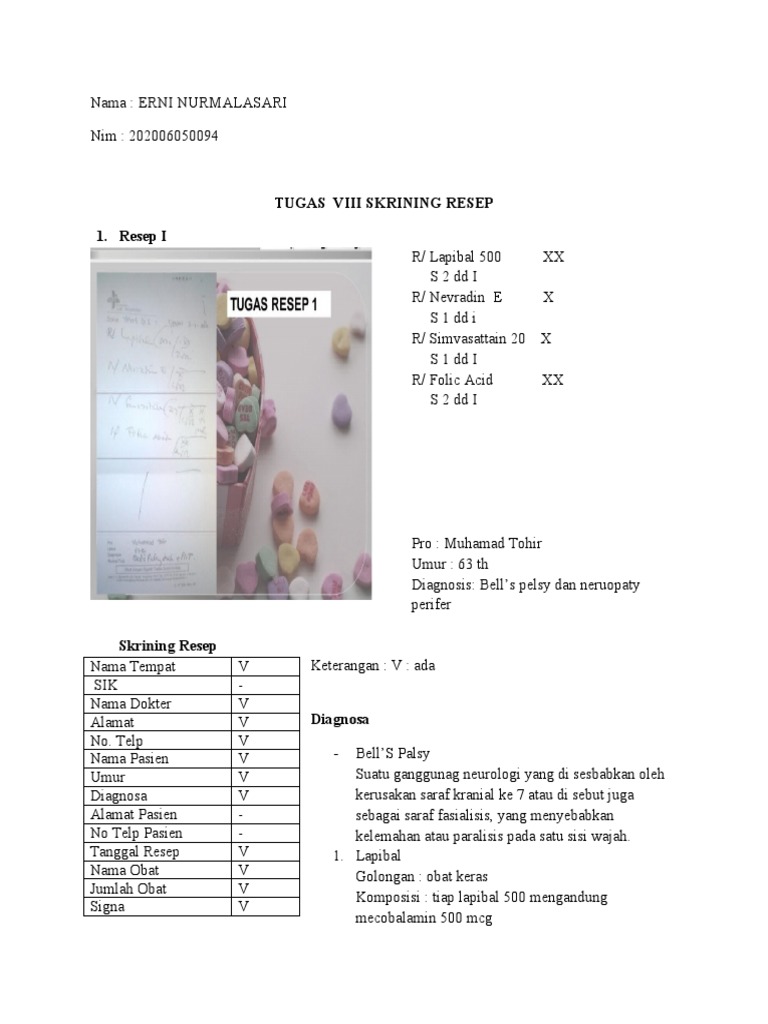 Tugas V Skrining Resep | PDF